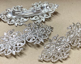 Hair Barrette Silver Barrette Hair Jewelry - Etsy