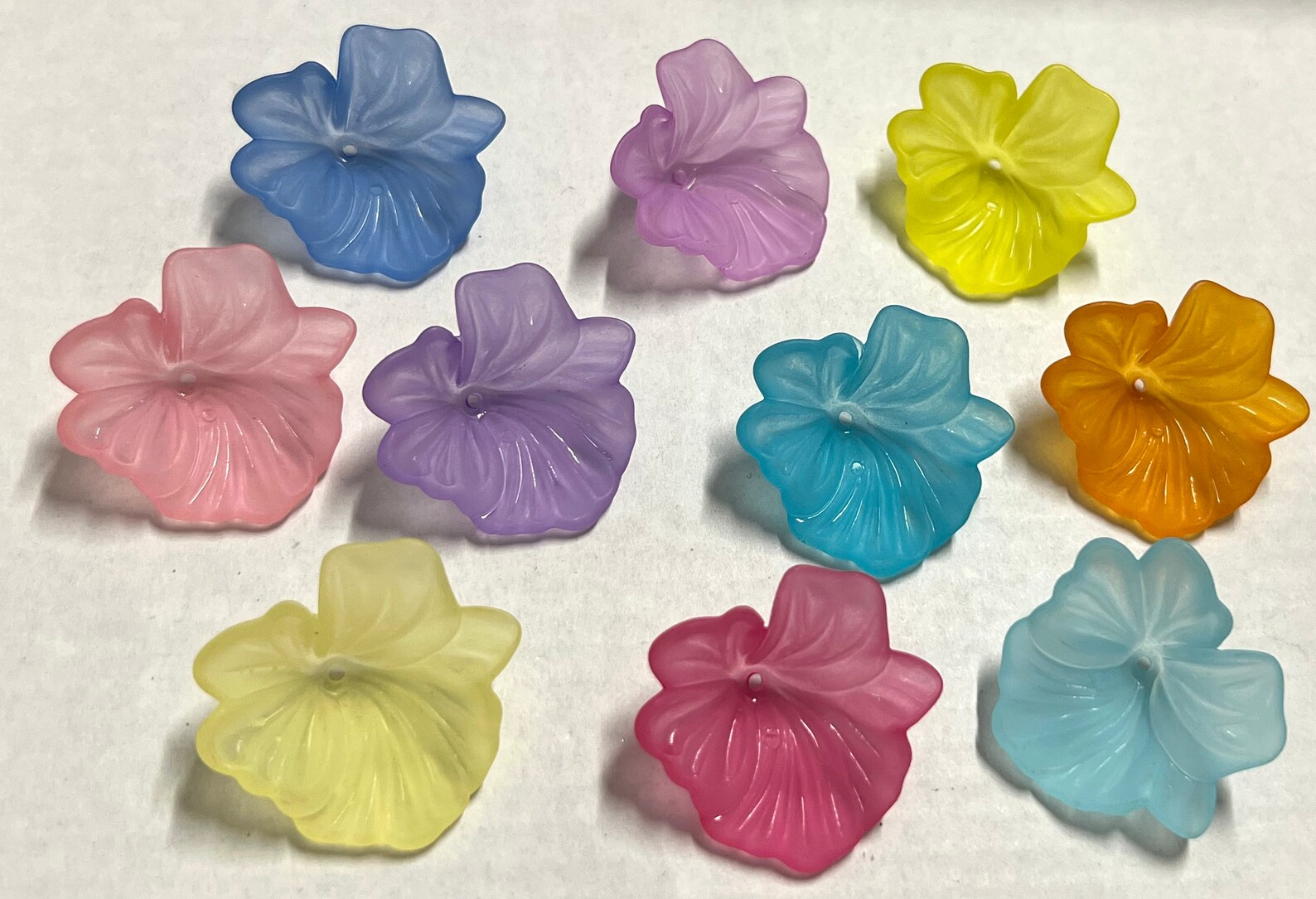 22 Pcs Mixed Color Lucite Flower33 Mm Frosted Stylecolorful - Etsy