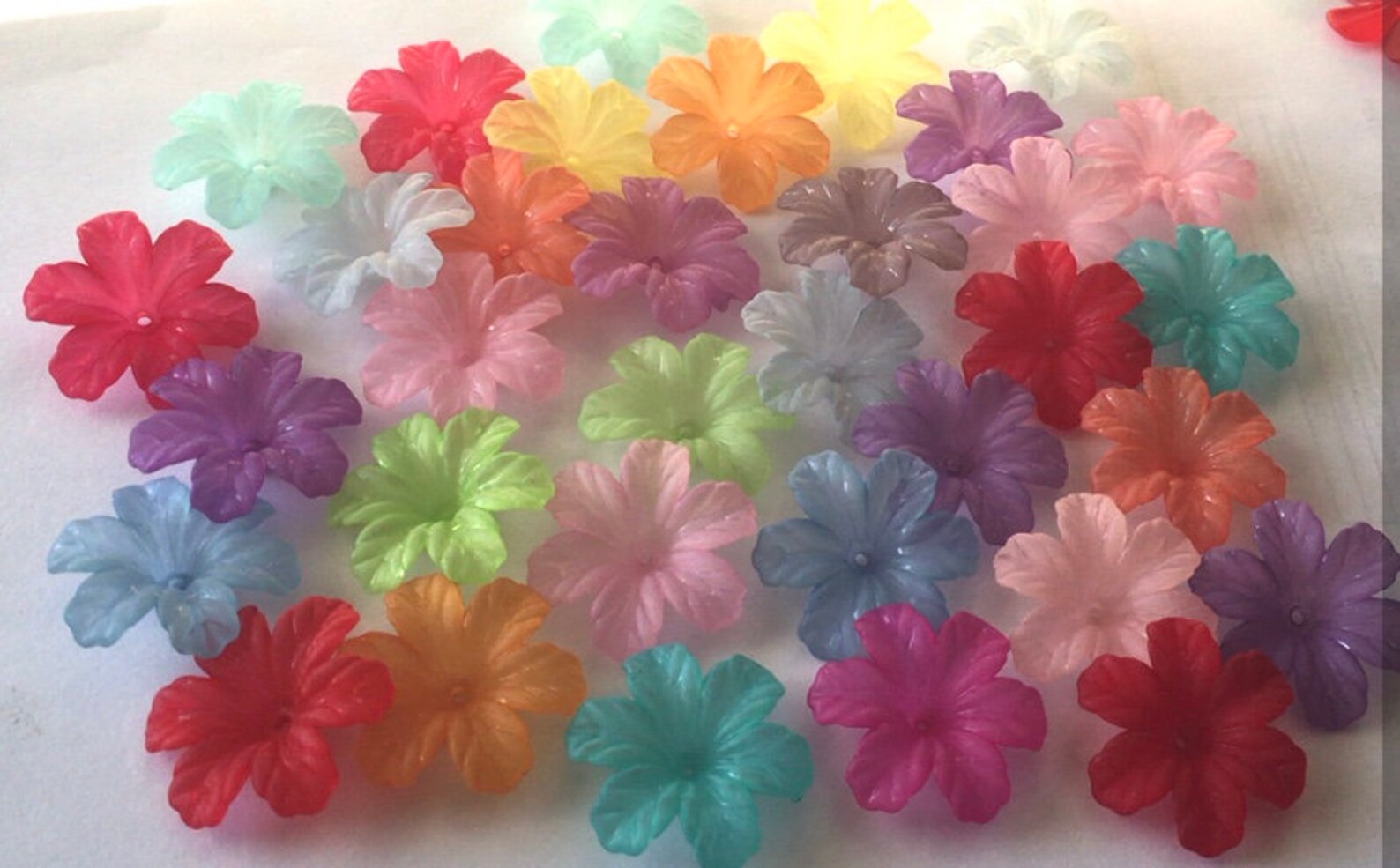 30 Pcs Mixed Color Lucite Flowertransparent | Etsy