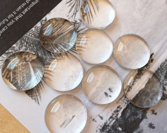 14 Pcs 18 Mmm Clear Glass Cabochons,transparent,haft Round Circle Glass ...