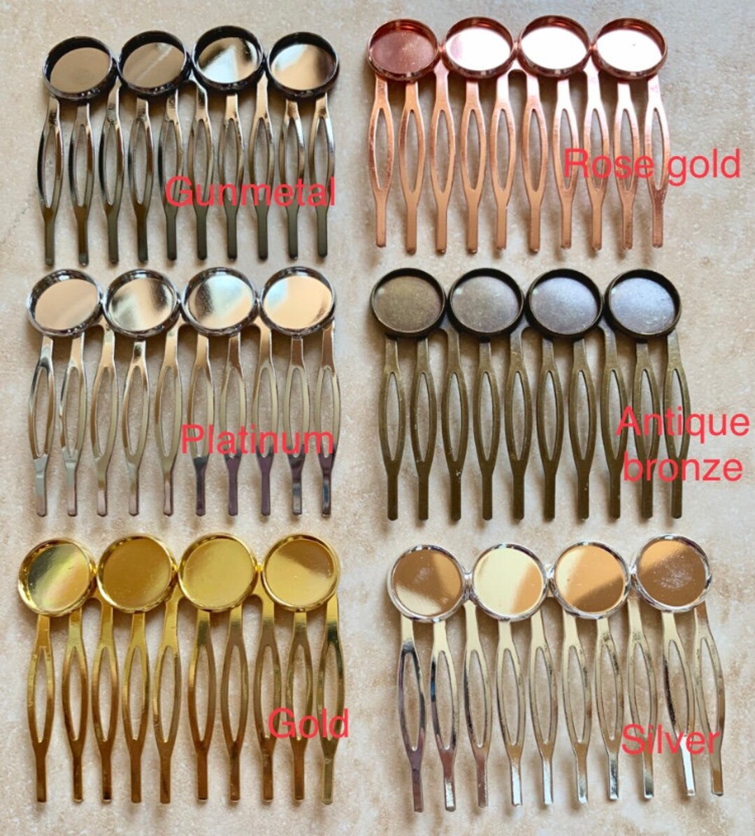 2 Pcs Hair Comb,bridal Hair Comb,brass Hair Comb,mixed Hair Comb ...