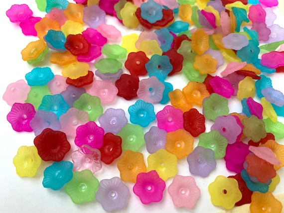 150 pcs mixed color Lucite Flower11 mm longasserted Lucite | Etsy