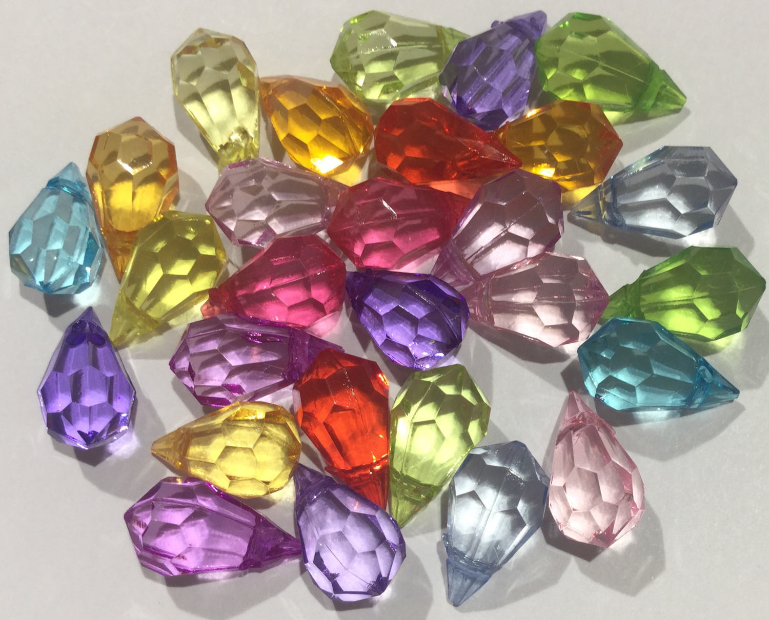 50 Pcs Mixed Tear Drop Crystal Acrylic Beadfacetedmixed | Etsy
