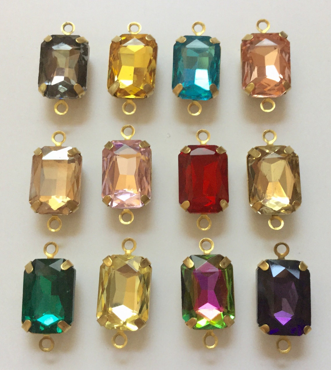 10 pcs Mixed Rhinestone connectorFacedrectangle rhinestone | Etsy