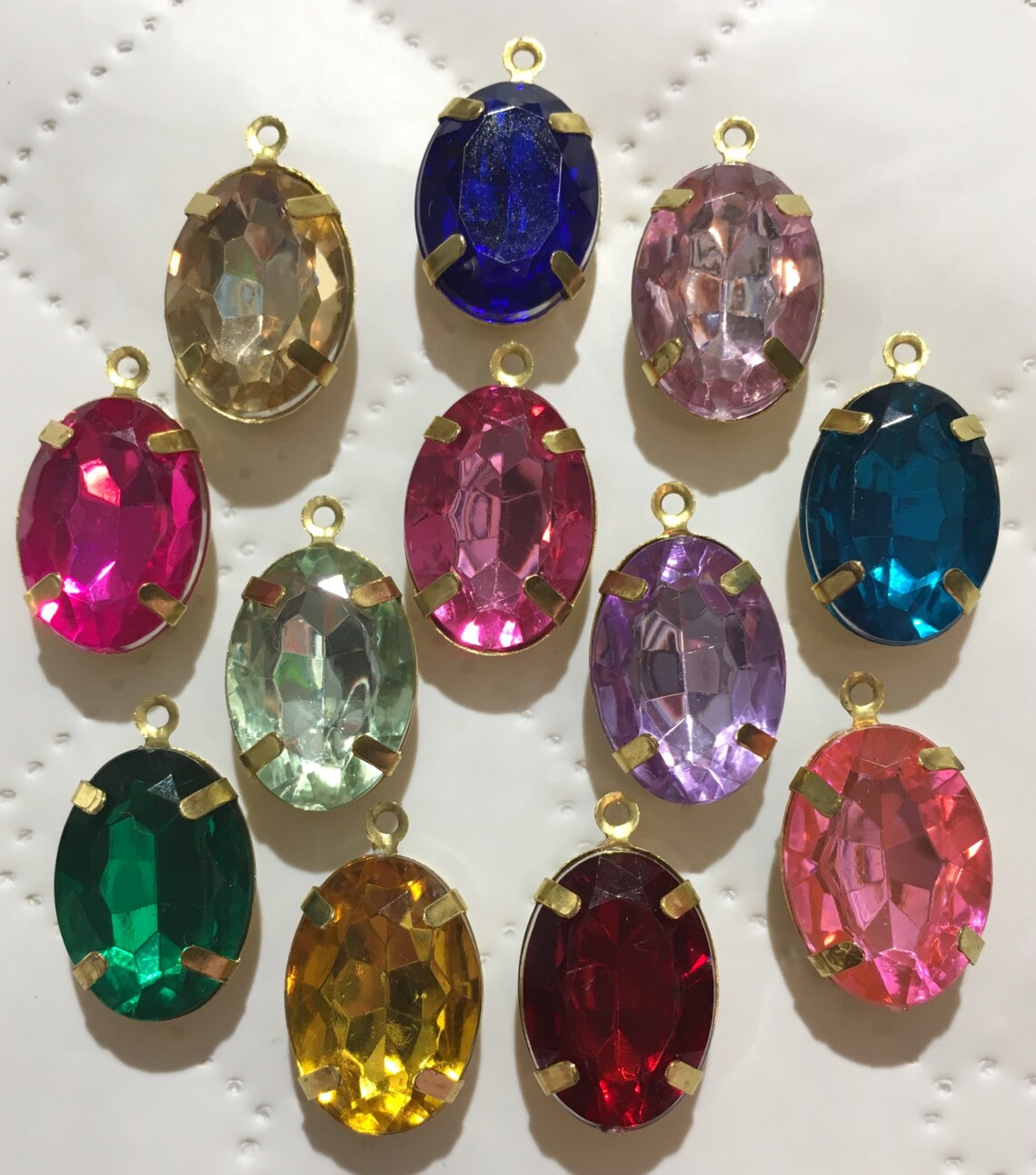 20 Pcs Mixed Acrylic Rhinestone in Antique Bronze Claw Setting for ...