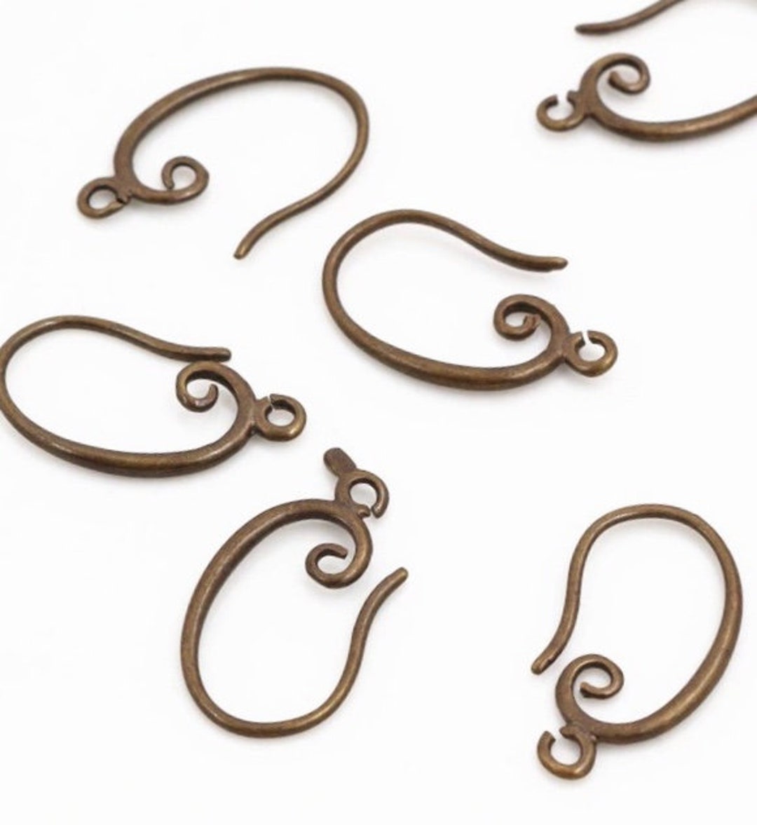 10 Pcs Antique Bronze Earring Hooks, Fishhooks,brass Earring Hook Brass ...