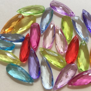 40 Pcs 22 Mm Long Mixed Tear Drop Acrylic Bead,mixed Tear Drop Pendant ...