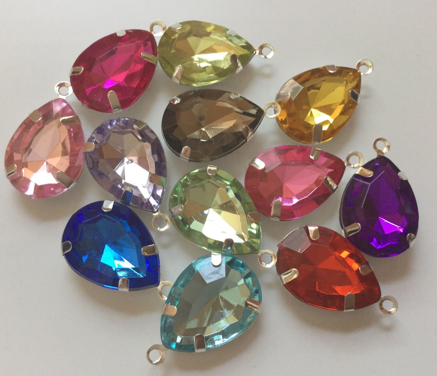 10 pcs mixed Acrylic Rhinestone in Silver Claw setting for | Etsy