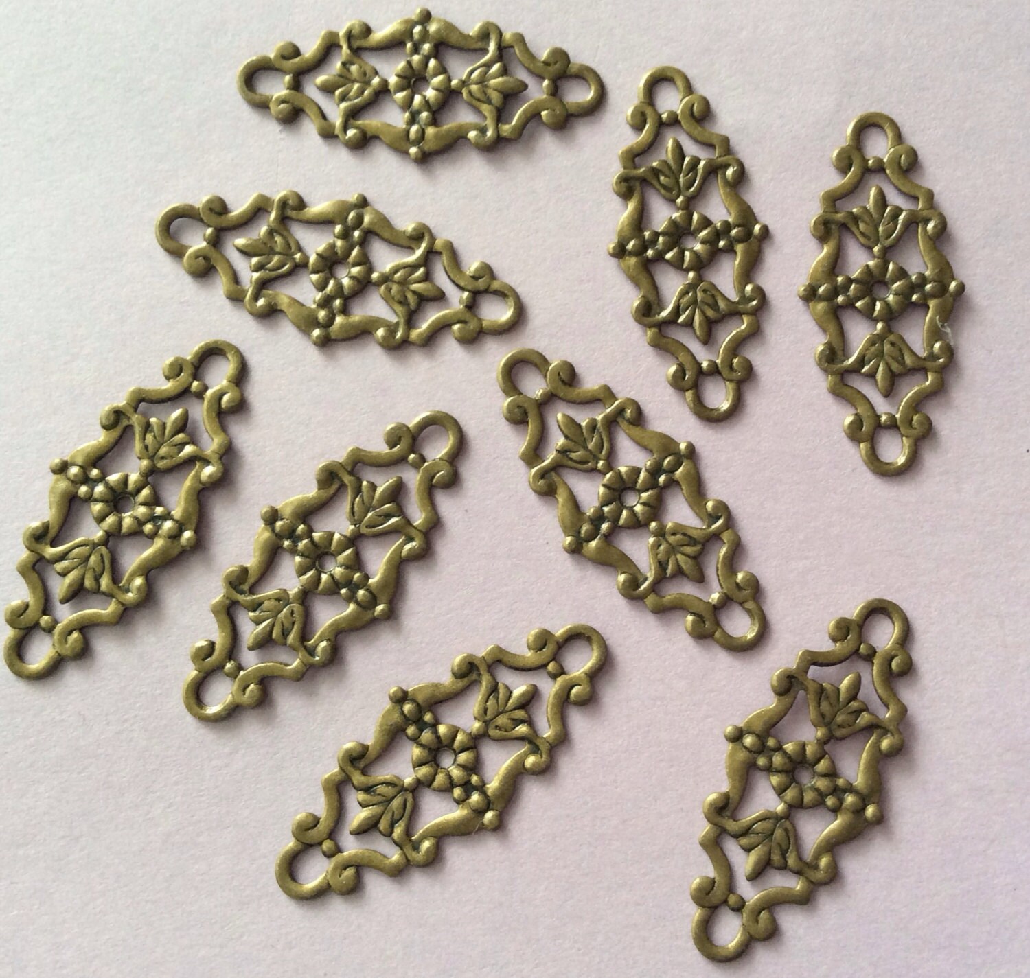 20 pcs 27mm long filigree flowerAntique BronzeBase | Etsy