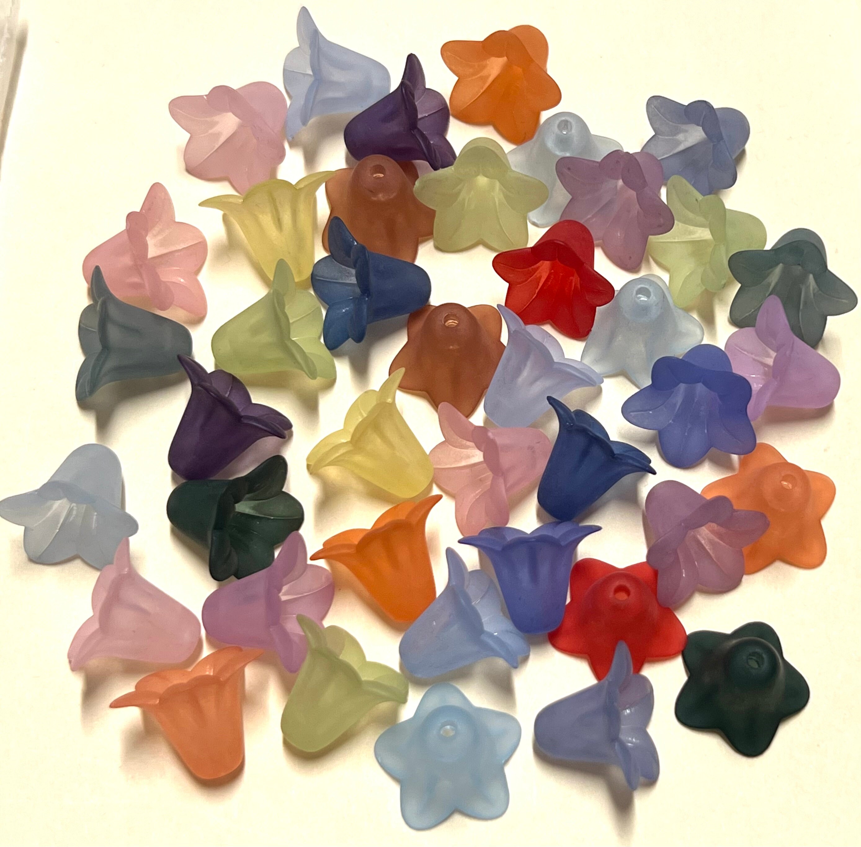 50 Pcs Mixed Color Lucite Flower, 18 Mm Wide X 12 Mm Long,lucite Flower ...