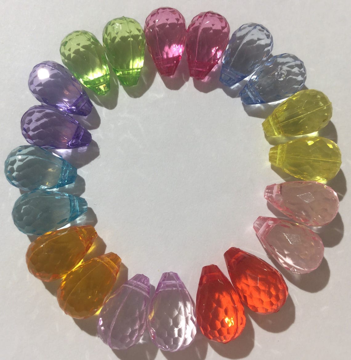 50 pcs mixed Tear Drop Crystal Acrylic beadFacetedmixed | Etsy