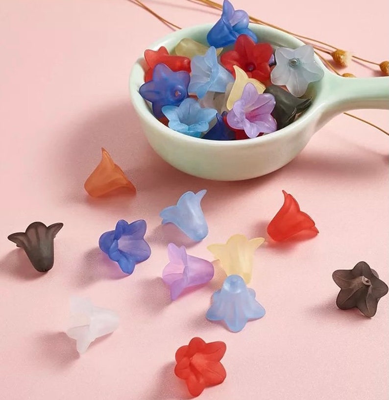 50 Pcs Mixed Color Lucite Flower, 18 Mm Wide X 12 Mm Long,lucite Flower ...