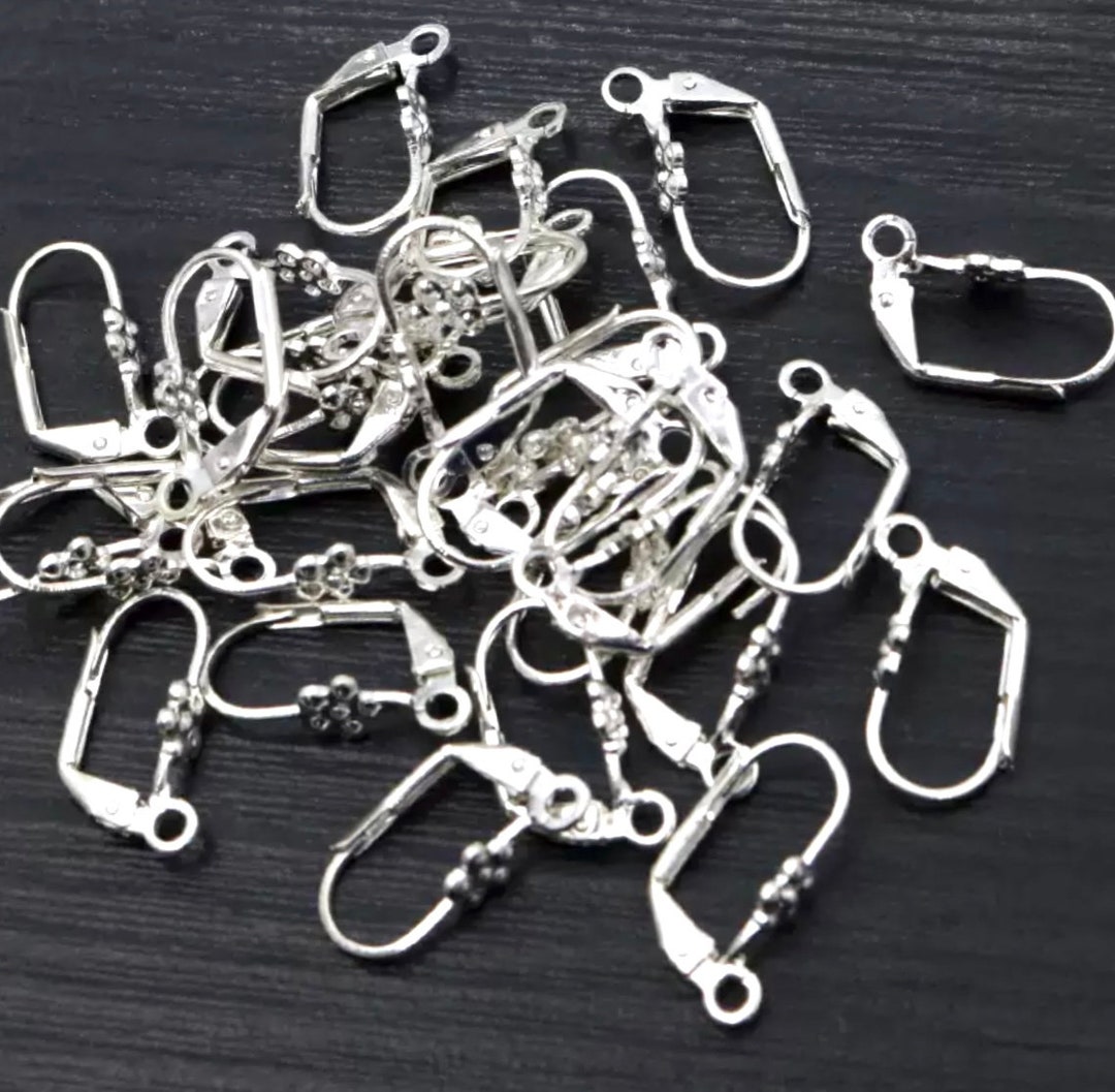 20 Pcs Nickel Free Lever Back Hoop Earring,silver,silver Lever Back Ear ...