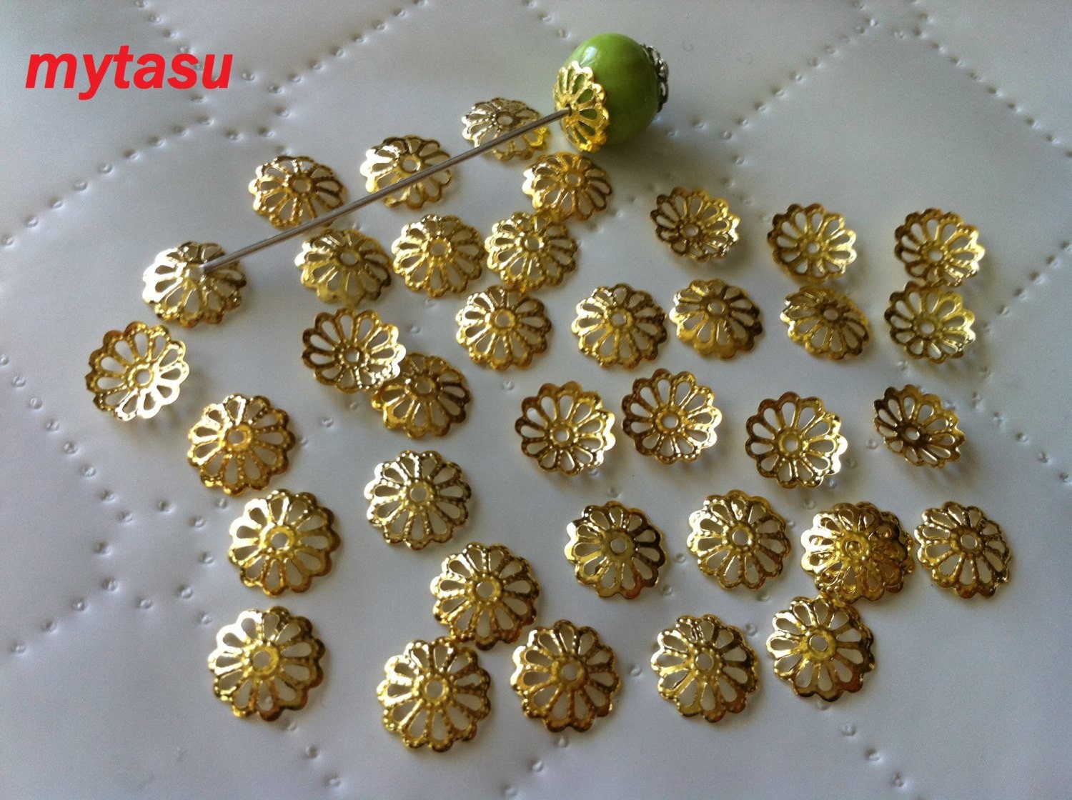 200 pcs 9 mm Gold color plated Bead Caps Zinc Alloy 9 mm | Etsy
