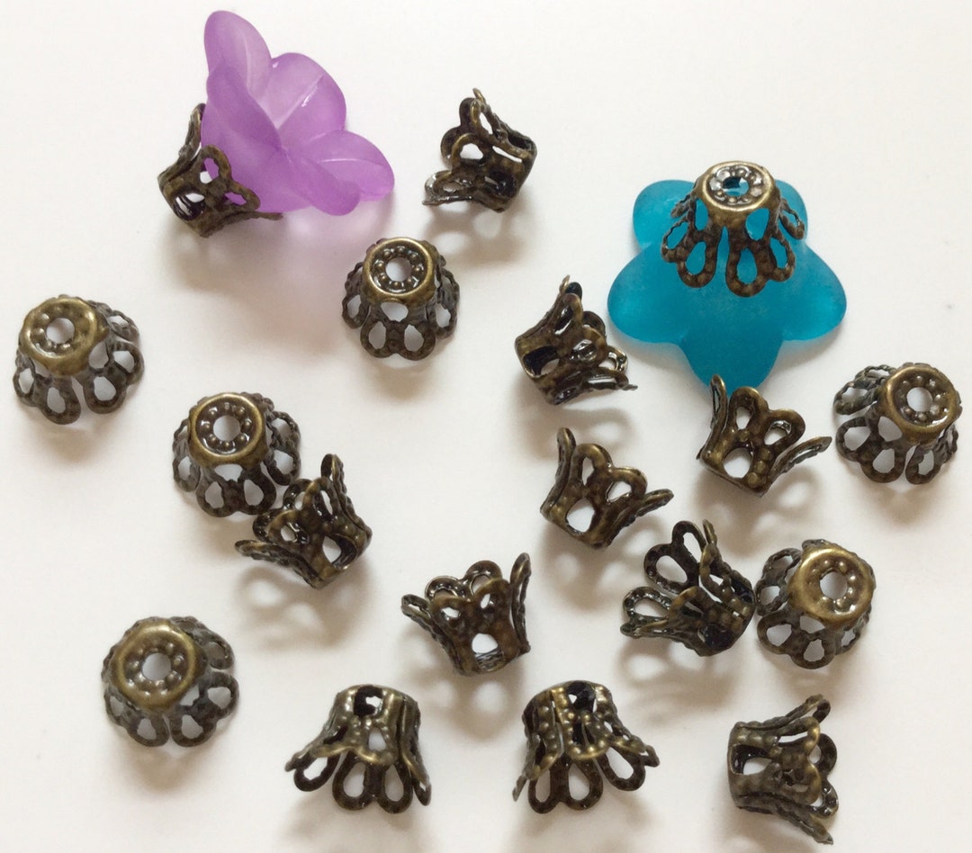 150 Pcs 6.5 Mm Antique Bronze Bead Caps,iron Bead Cap,filigree Bead Cap ...