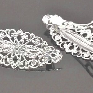 1 Pcs Hair Barrettes, Silver Flower Hair Barrettes, Iron, Wedding ...