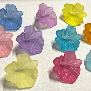 22 Pcs Mixed Color Lucite Flower,33 Mm Frosted Style,colorful Lucite ...