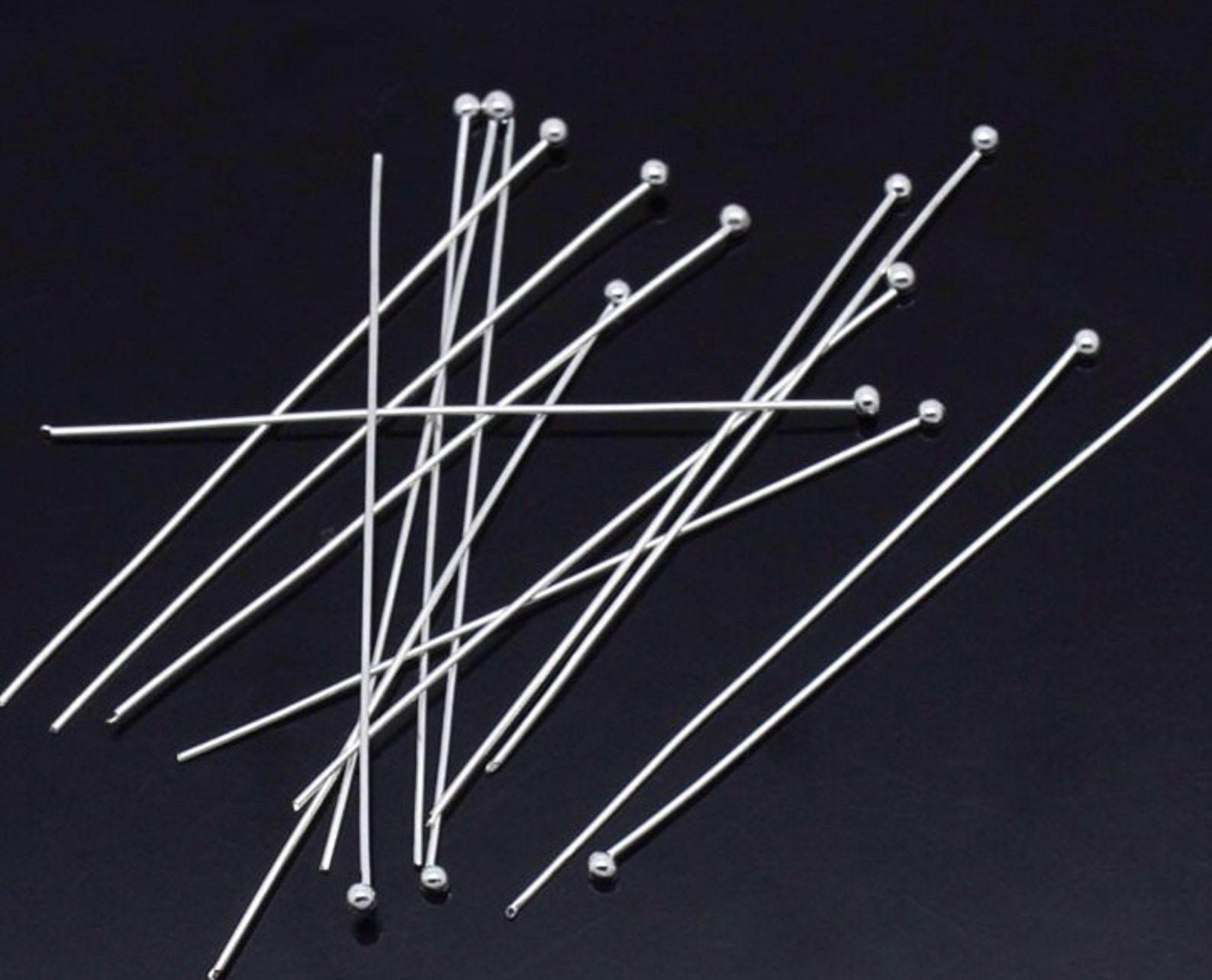 150 Pcs 35 Mm Platinum Ball Headpins, Ball Head Pin, Earring Setting ...