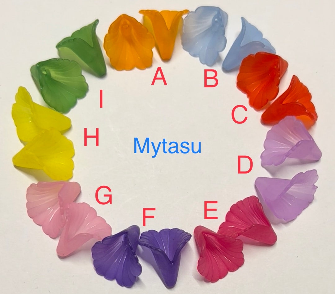 Pick Your Color…40 Pcs Lucite Flower,19 Mm Wide X 20 Mm Long,colorful ...
