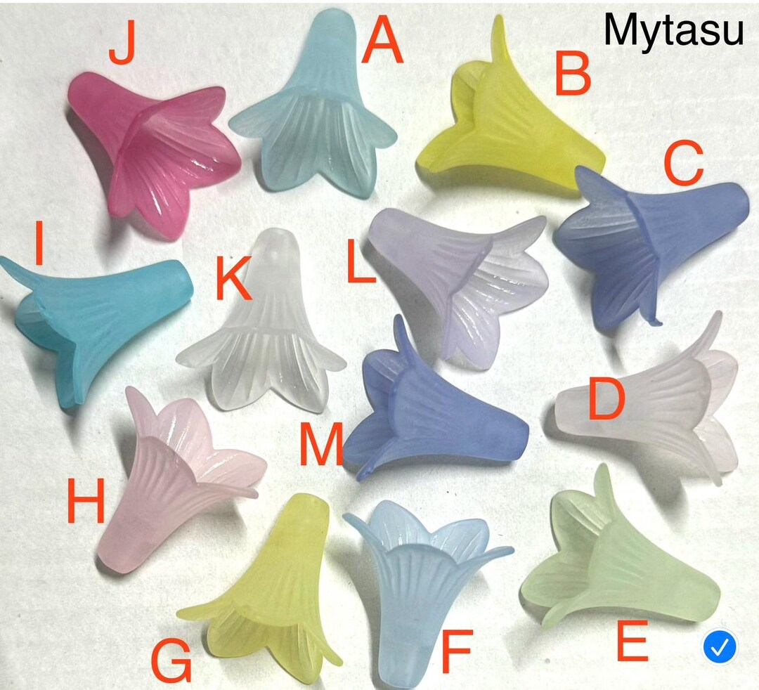 25 Pcs Lucite Flower,trumpet Flower,22 Mm,colorful Lucite Flower ...