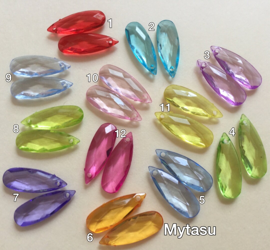 40 Pcs 22 Mm Long Mixed Tear Drop Acrylic Bead,mixed Tear Drop Pendant ...