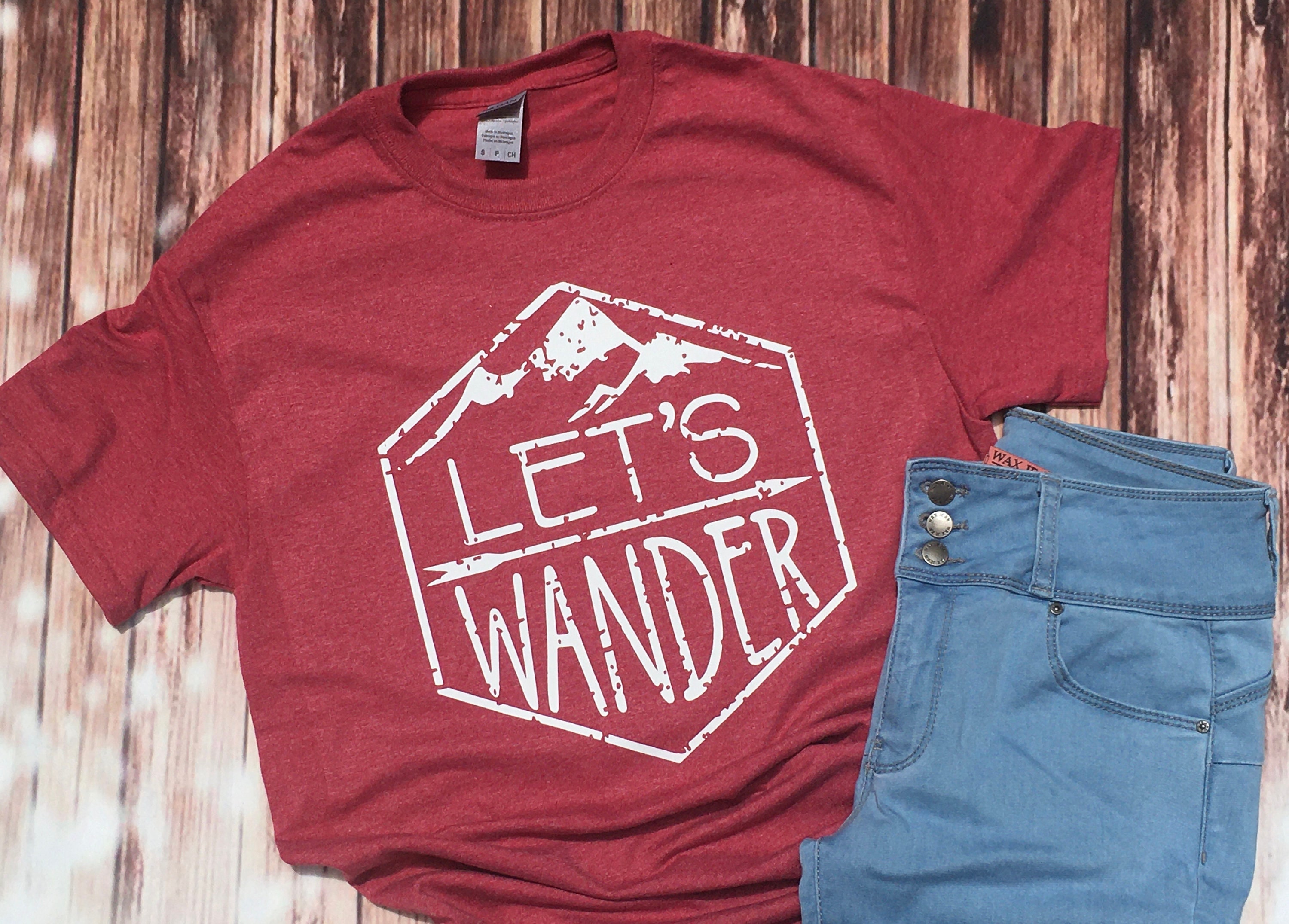 Let's Wander Shirt / Camping Shirt / Mountain Shirt / - Etsy