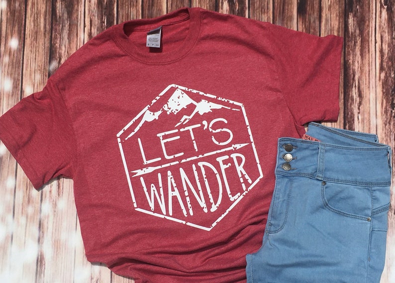Let's Wander Shirt / Camping Shirt / Mountain Shirt / | Etsy