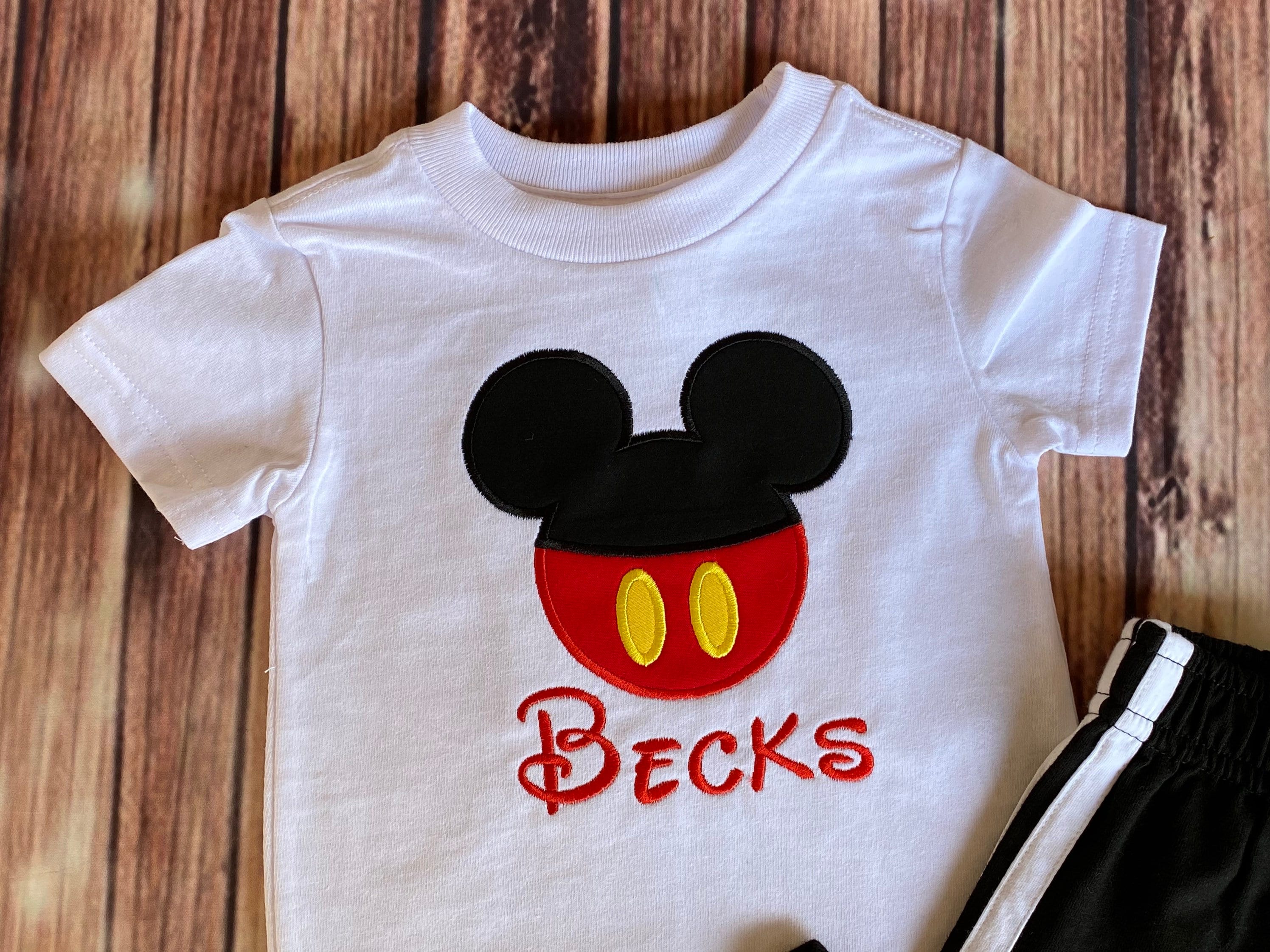 Disney Mickey Mouse Shirt / Custom Boys Applique Shirt / | Etsy
