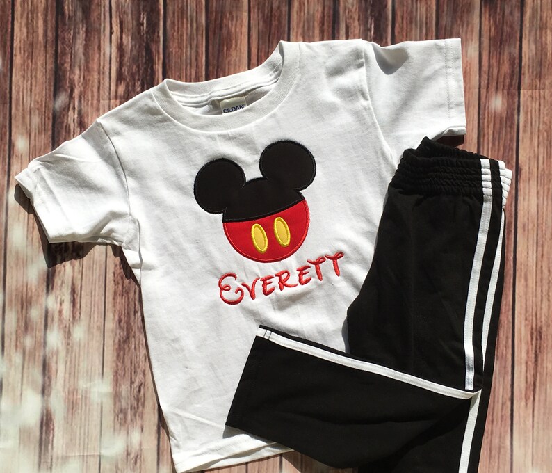 Disney Mickey Mouse Shirt / Custom Boys Applique Shirt / | Etsy