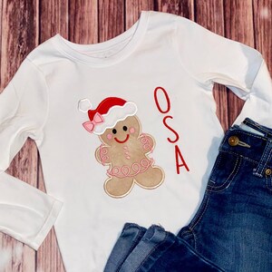 Girls Christmas Shirt - Girls Gingerbread Man Shirt - Gingerbread Girl ...
