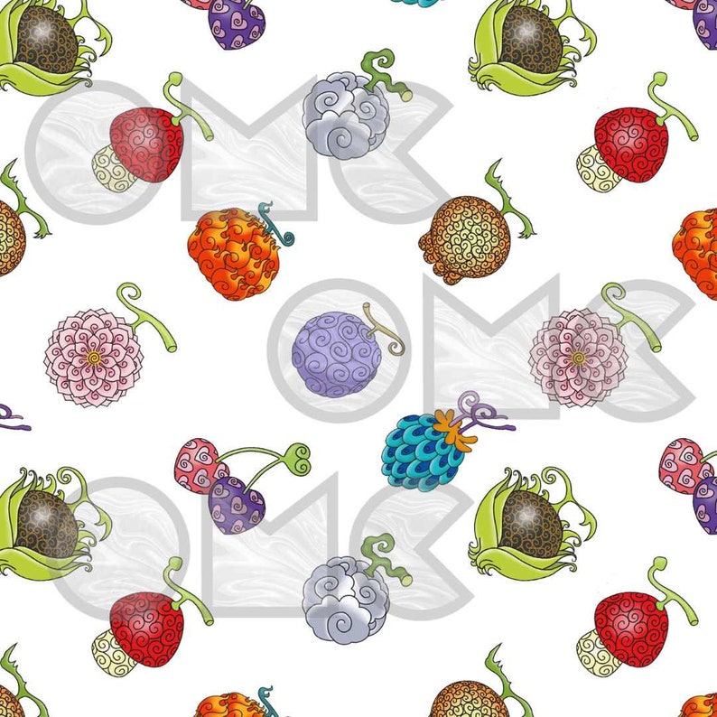 Devil Fruit Digital Seamless Pattern - Etsy