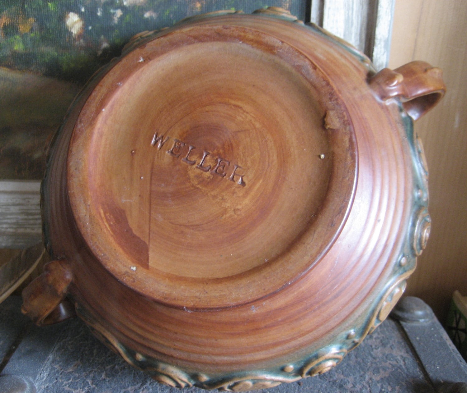Weller Bowl Two Handle Brown Brushed Glaze Claremont - Etsy