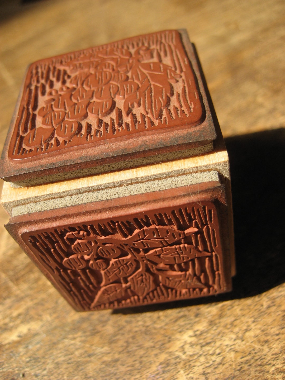 Four sided Block Rubber Stamp, fruit and leaves renderings, Judi Kins ...