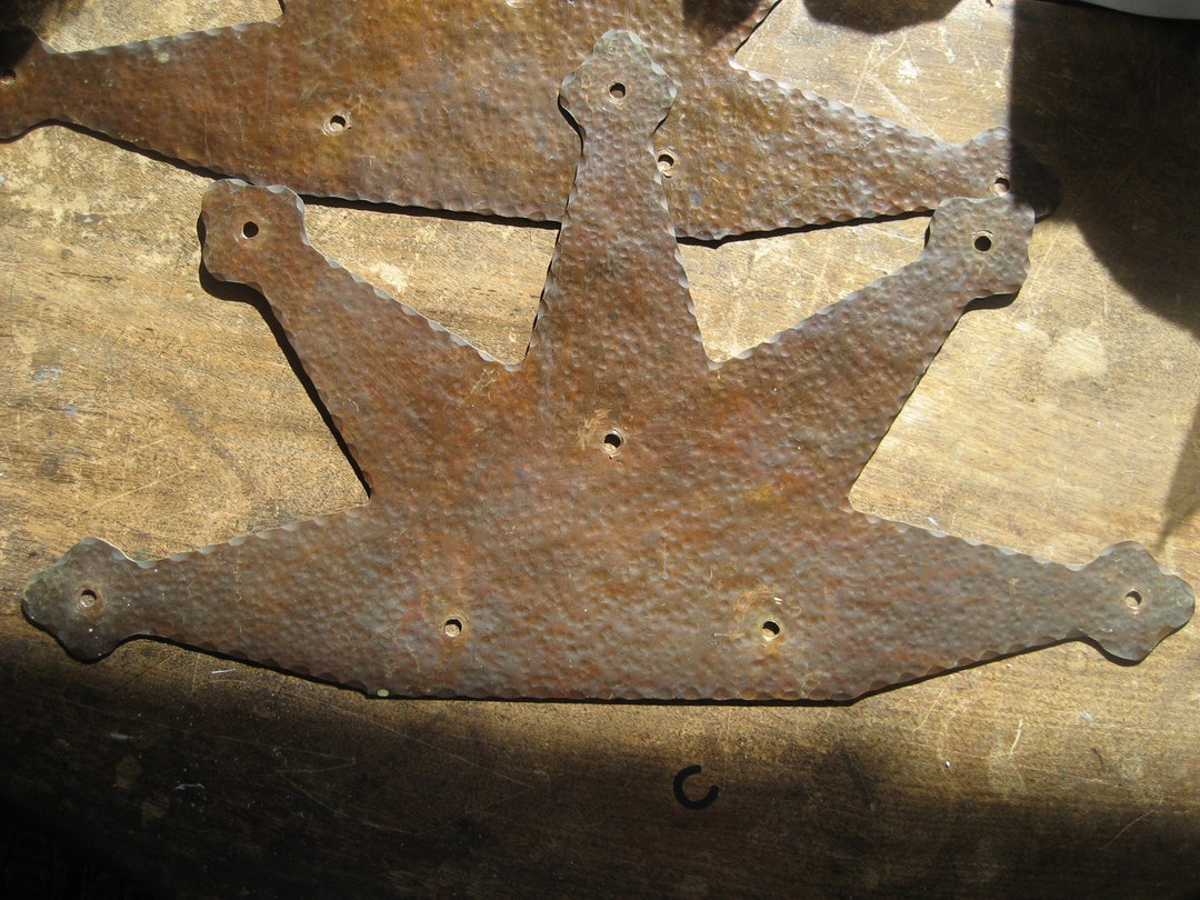 Copper Fan Trusses Vintage Beam Brackets, Hand Hammered Finish, Misson ...
