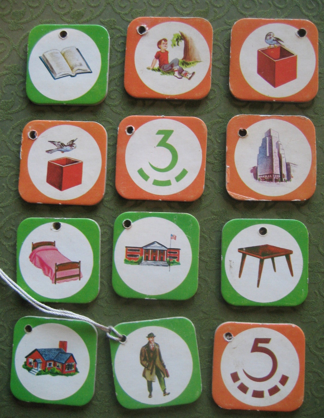12 Gift Tags, Vintage Paper Board Game Pieces Made Into Gift Tags - Etsy