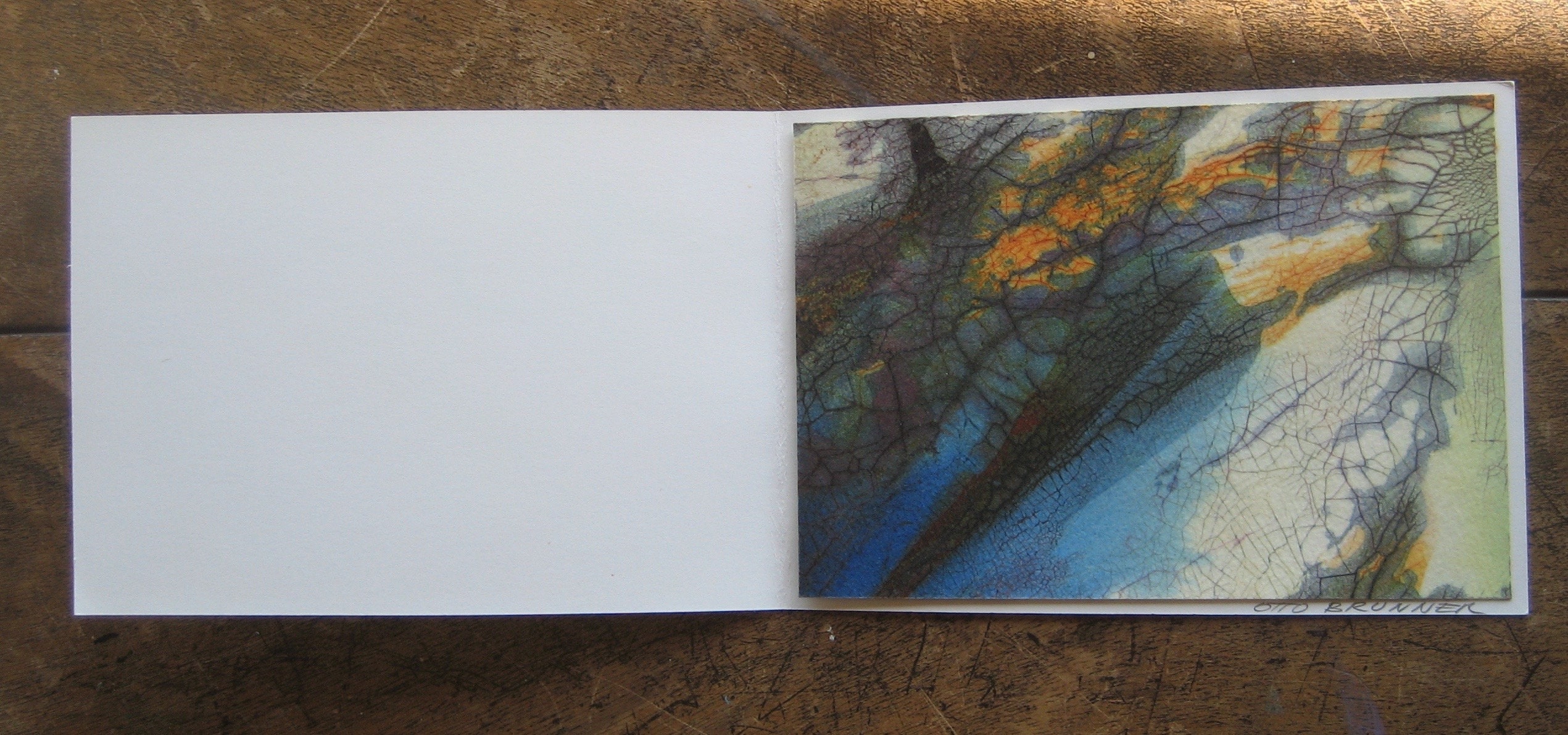 Original Art Work by Otto Brunner (1921-) Mixed Media Small Painting on ...