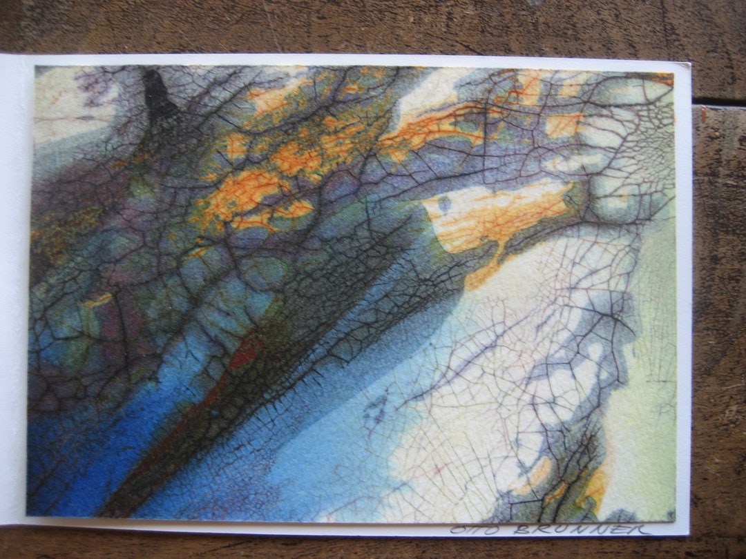 Original Art Work by Otto Brunner (1921-) Mixed Media Small Painting on ...