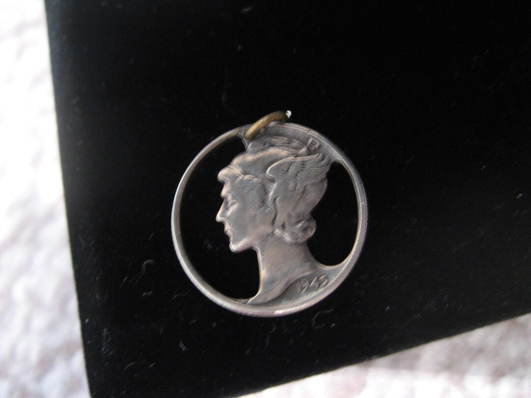 Silver 1945 Mercury Dime Coin Cut Out Pendant, Vintage Coin Pendant - Etsy