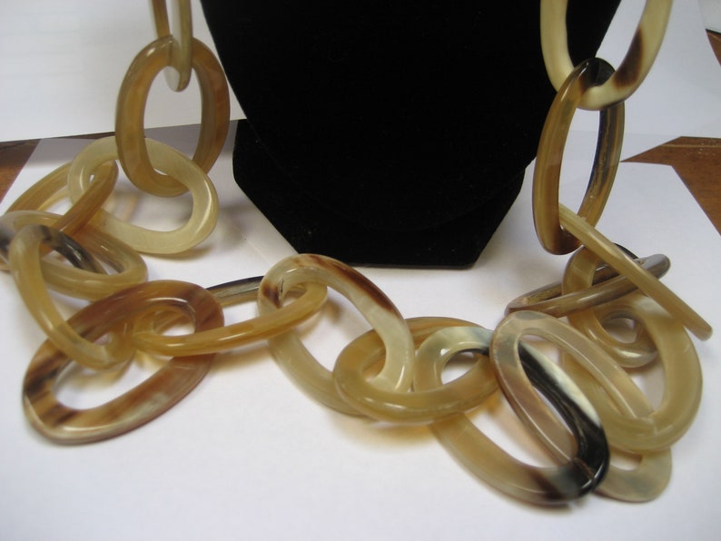 Large Plastic Chain Necklace Faux Horn Chain 20 Inch Long - Etsy