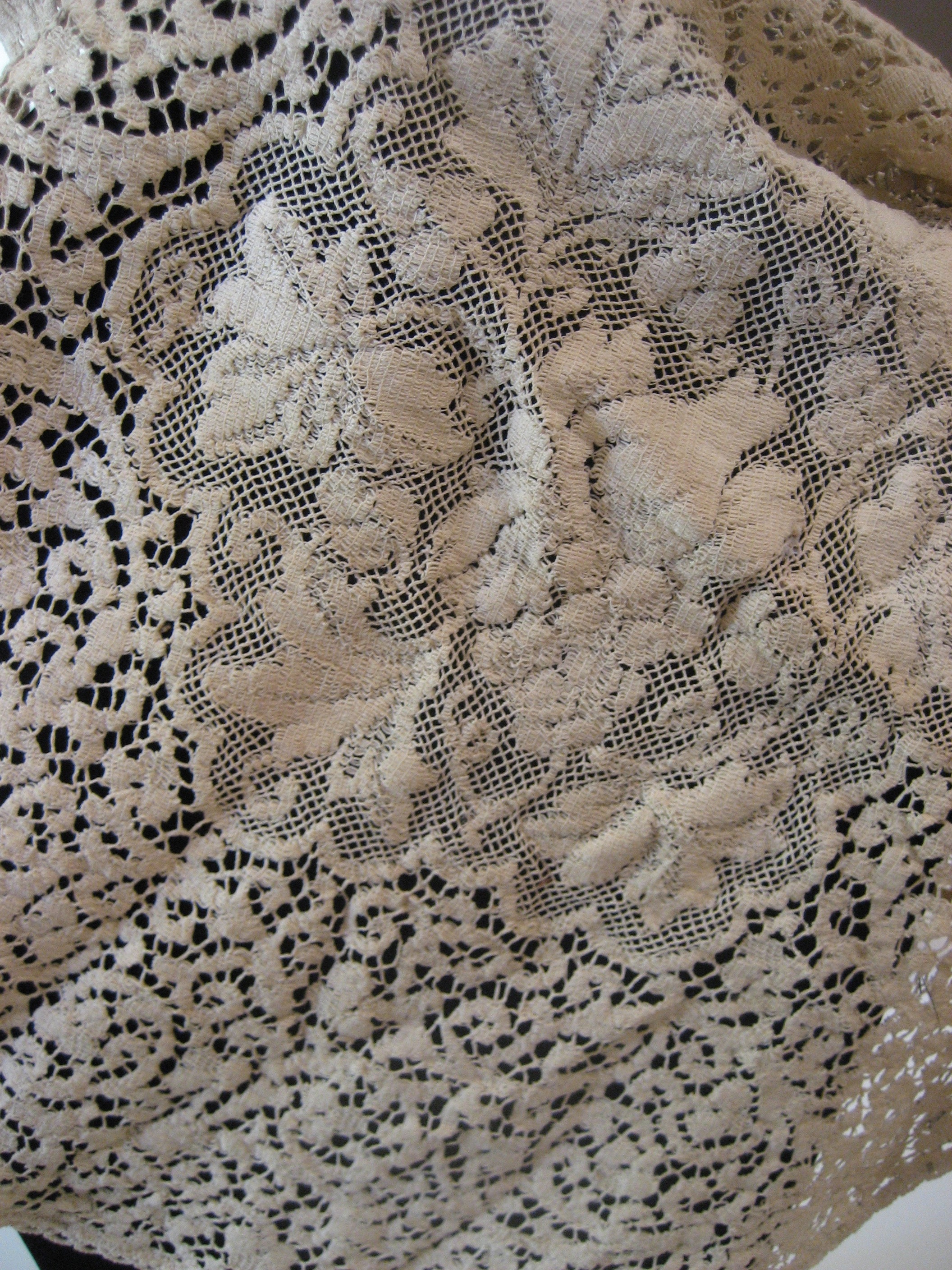 Lace dolly round centerpiece lace Vintage hand made late in | Etsy