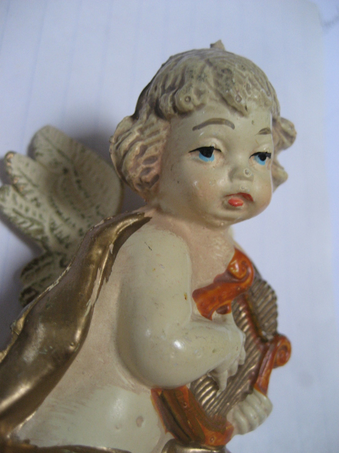 Angel Ornament Vintage Mid Century Christmas Decor Painted - Etsy