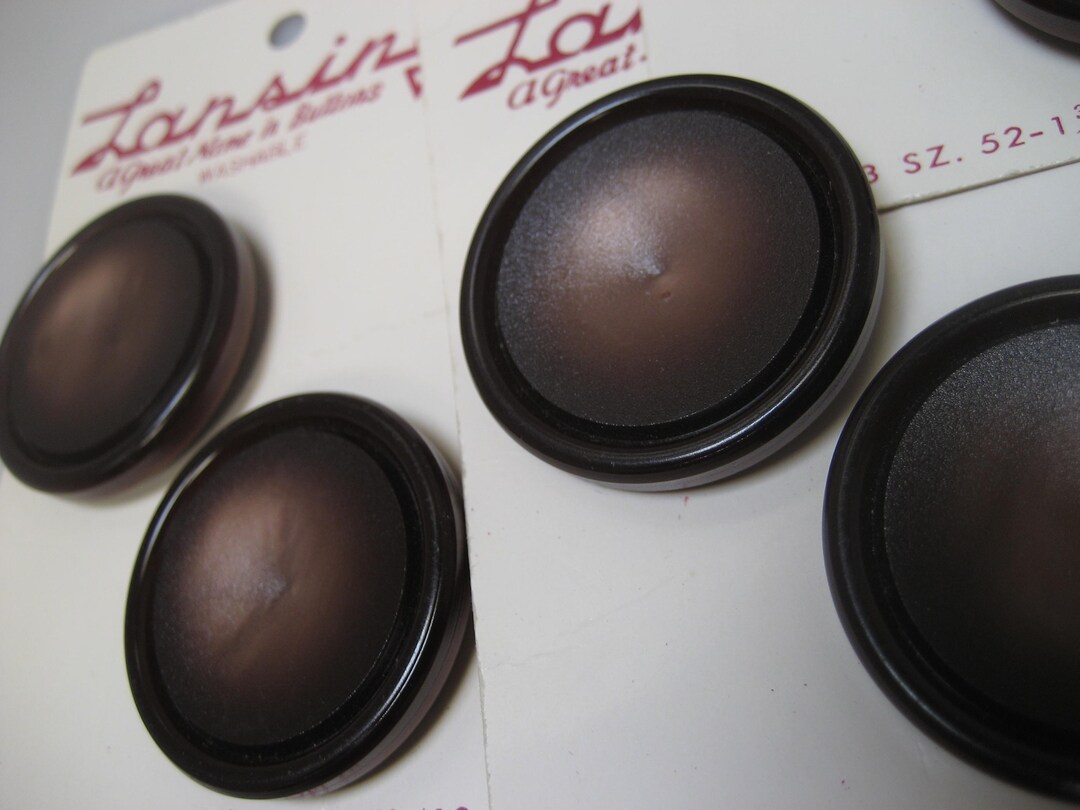 Group of 6 Vintage Buttons, Brown Plastic Buttons by Lansing, MCM No ...
