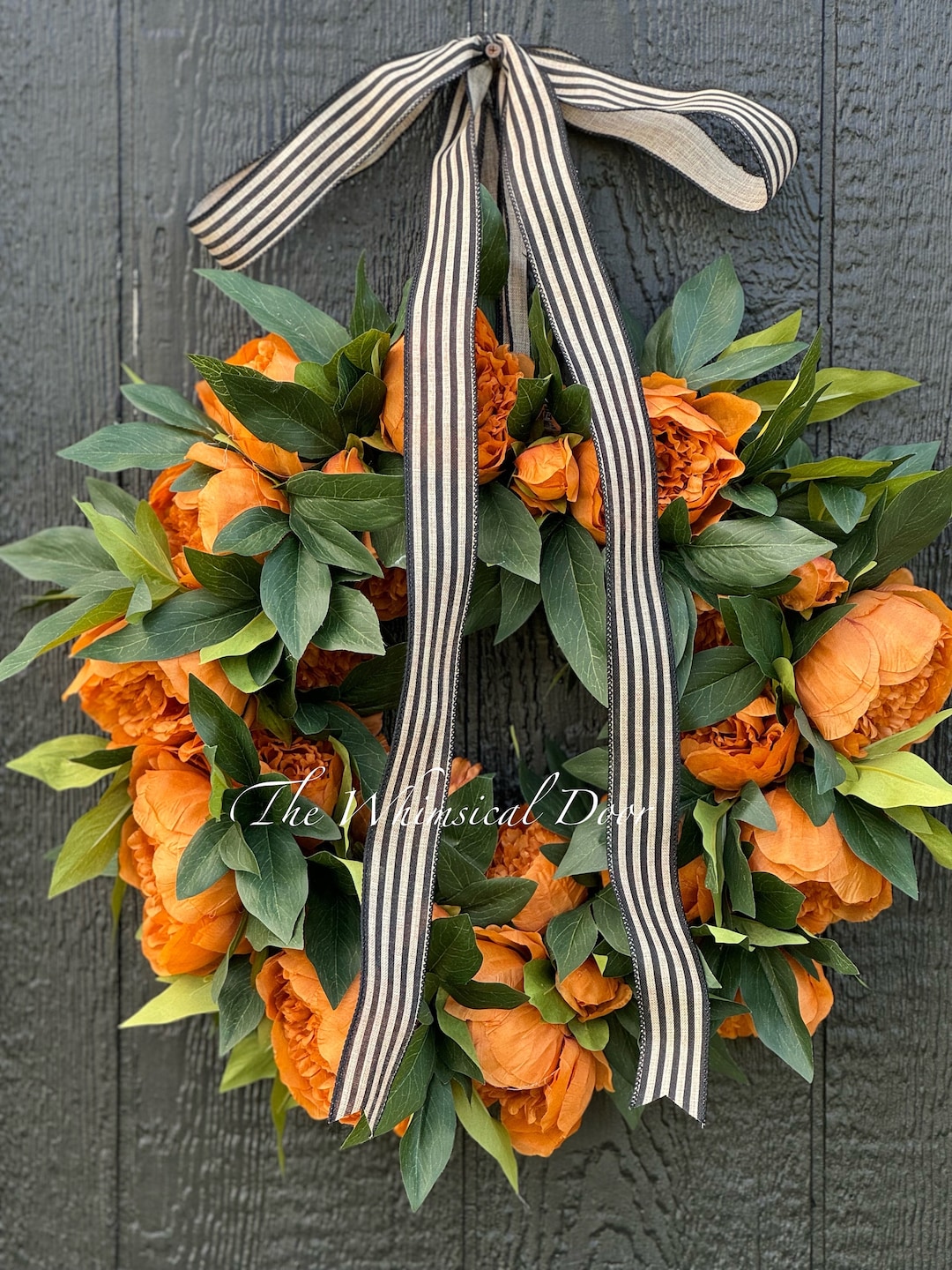 Copper Peony Fall Wreath: Farmhouse Autumn Decor - Etsy