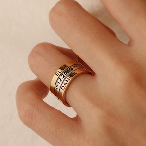 Rings for Women, Personalized Word Ring, Personalized Inside Outside ...