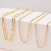 Gold Elongated Rectangle Chain Necklace, Rectangle Link Chain Necklace ...