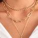 Gold Elongated Rectangle Chain Necklace, Rectangle Link Chain Necklace ...