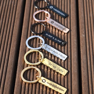 Custom Music Keychain, Keychain With Initials, Customized Keyring ...