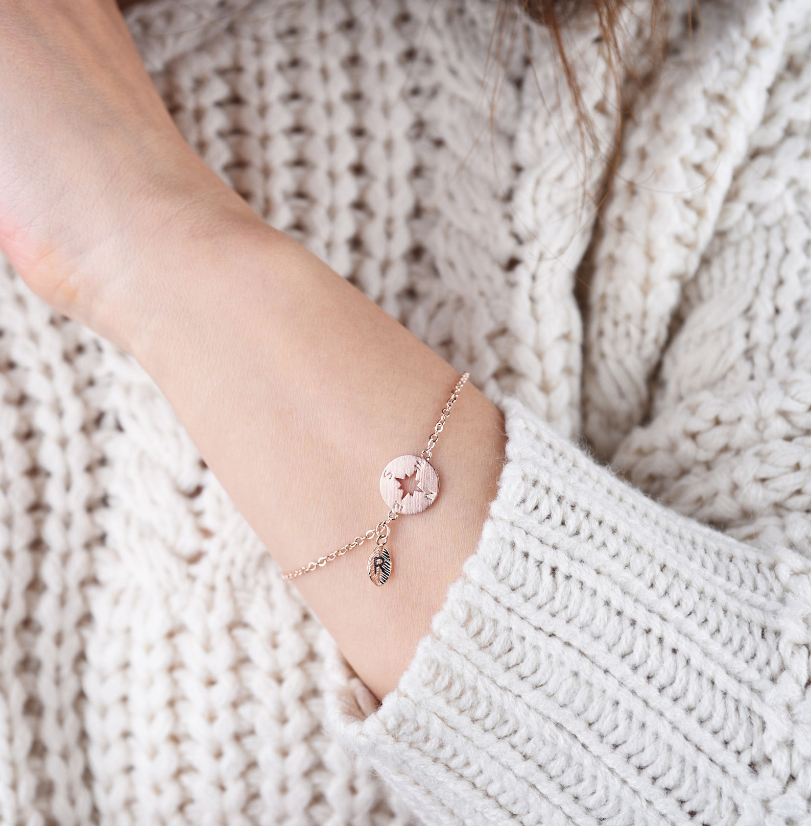 Sterling Silver Compass Bracelet Friendship Bracelet Best - Etsy