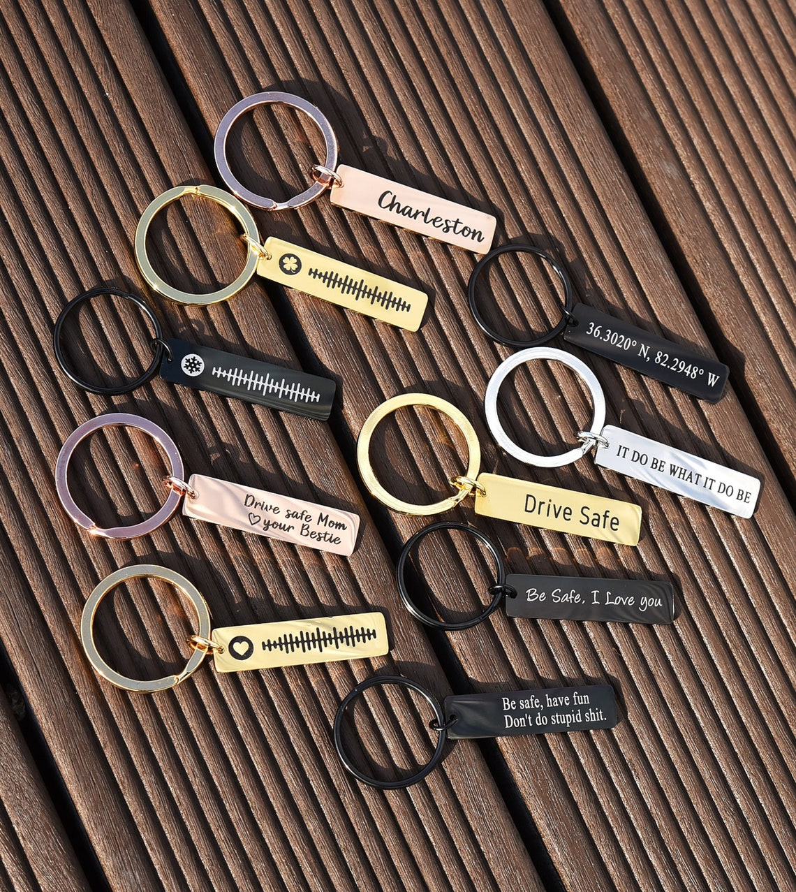 Personalized Keychain Metal Engraved Keychain Custom Engraved - Etsy