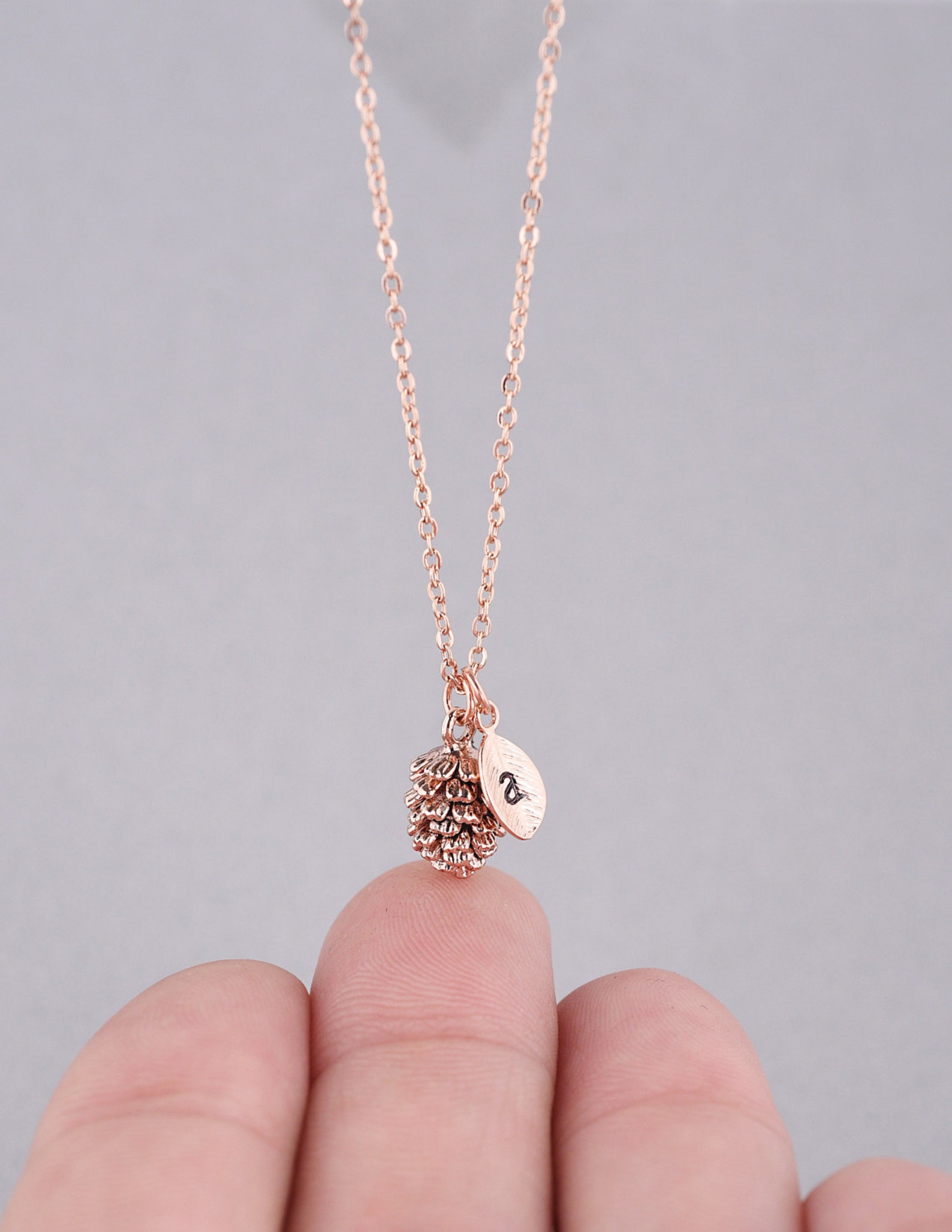 Pine cone necklacewoodland necklaceforest necklacerose gold | Etsy